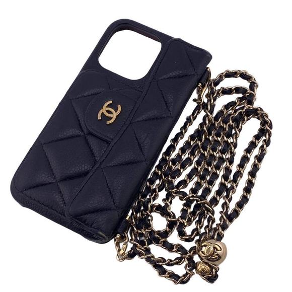CHANEL | Accessories | Chanel Coco Ball Matelasse Chain Iphone Case ...